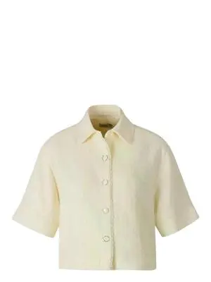 Simkhai Bouclé Knit Cropped Shirt - Neutrals
