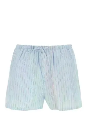 DUNST Striped Drawstring Shorts - Blue