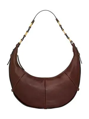 Saint Laurent Saharienne Leather Shoulder Bag - Brown