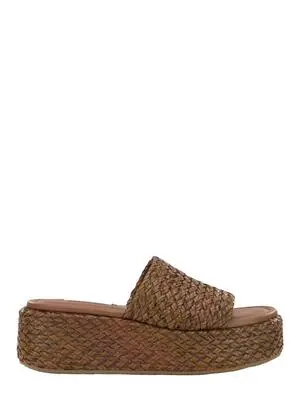 Casadei Suncity Woven Platform Sandals - Brown