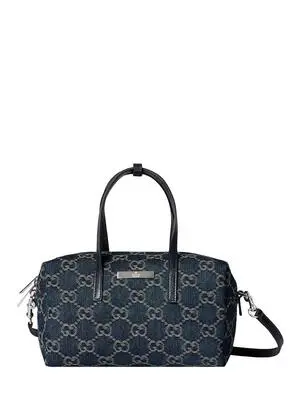 Gucci Small Boston Bag With Plaque - Blue