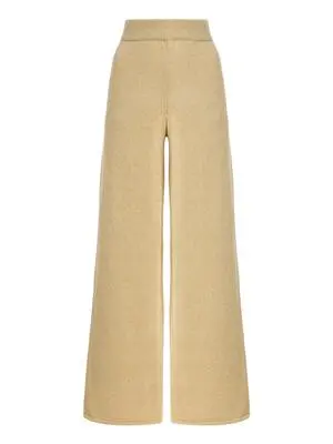 ZULU & ZEPHYR La Isla Lurex Knit High-waist Pants - Gold