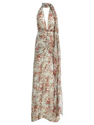 DE LA VALI Exclusive La Isla Formentera Chiffon Maxi Dress - Multi