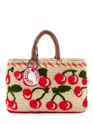 Kilometre Paris La Isla Mon Cherry Raffia Tote Bag - Multi