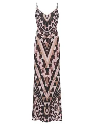 Emilio Pucci Printed Silk Crepe De Chine Maxi Dress - Multi