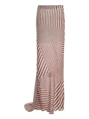 DE LA VALI Exclusive La Isla Diosa Striped Maxi Skirt - Multi