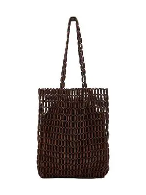 MARLIES GRACE La Isla Rita Beaded Tote Bag - Brown