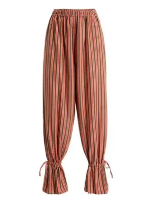 MARRAKSHI LIFE Cotton Drawstring Parachute Pants - Orange