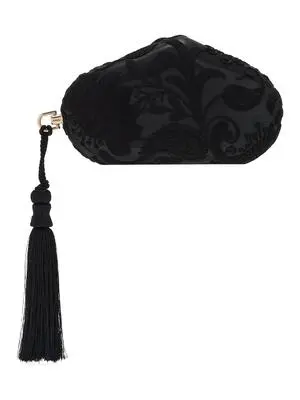 MARLIES GRACE Exclusive La Isla Marlies Lace-trimmed Wooden Clutch - Black