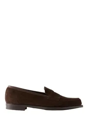 EDWARD GREEN Pimlico Suede Penny Loafers - Brown