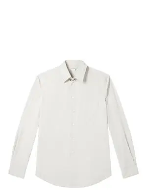 Bottega Veneta Classic-collar Cotton-poplin Shirt - Gray