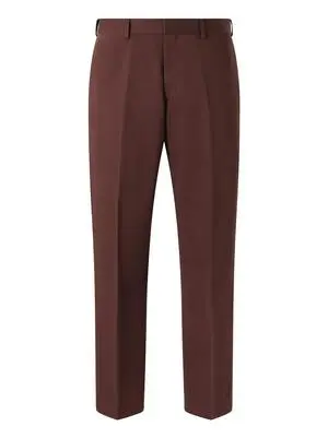 Paul Smith Straight-leg Cotton And Linen-blend Twill Trousers - Brown