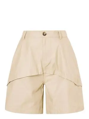 Loewe Paula's Ibiza Paneled Cotton Gabardine Shorts - Neutrals