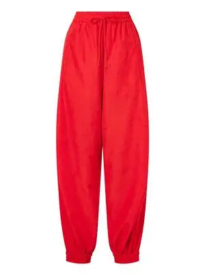 RÓHE Crinkled Cotton-blend Balloon Pants - Red
