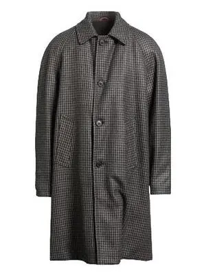 PALTO Single-Breasted Houndstooth Flannel Coat