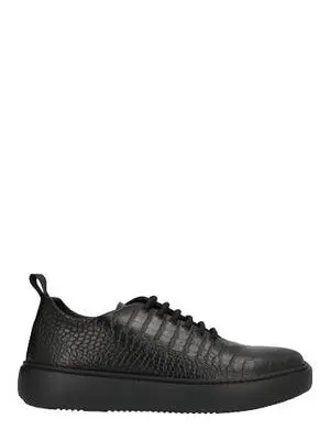 MICH SIMON Leather Crocodile-print Sneakers - Black