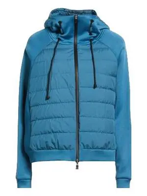 Herno Down Jacket With Hood In Polyamide, Cotton, Polyester, And Ptfe - Azure