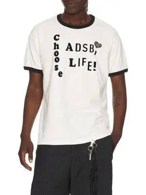 Andersson Bell Essential Adsb Flocking Ringer T-shirt - White