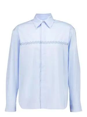 Commas Embroidered Cotton Voile Shirt - Blue