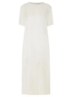 Khaite Webber Crinkled-Voile Midi Dress White