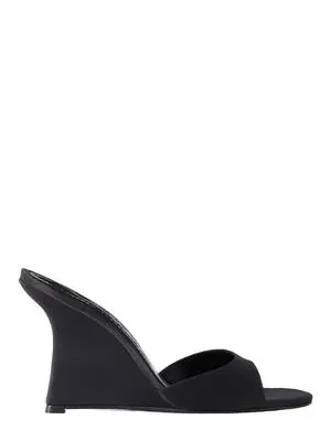 Staud Brigitte Satin Wedge Mules - Black