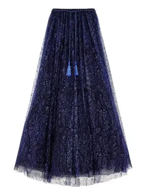 Giorgio Armani Long Tulle Skirt With Rhinestones - Patterned