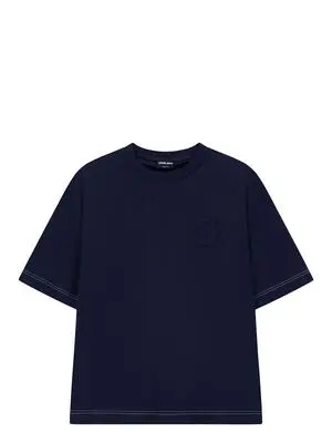 Giorgio Armani Cotton-interlock T-shirt Denim Collection - Blue