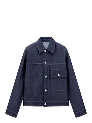 Giorgio Armani Cotton And Silk Denim Blouson - Blue