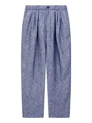 Giorgio Armani Pleated Linen Trousers - Light Blue