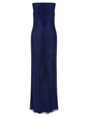 Giorgio Armani Pure Silk Rhinestone Long Dress - Patterned