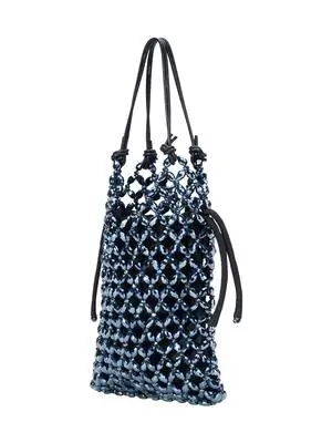 Staud Kelly Beaded Leather Bag - Navy