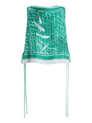 Altuzarra Siggi Tie-detailed Silk Top - Green