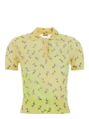 JIL SANDER Floral-print Polo Shirt - Yellow
