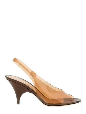GIANVITO ROSSI Open-toe Slingback Pumps - Brown