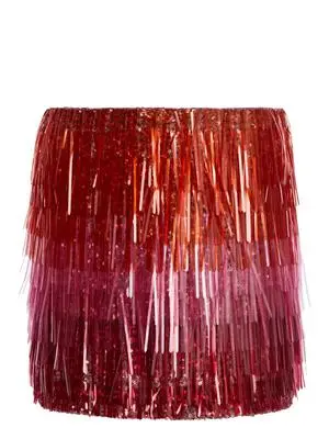 DES_PHEMMES Exclusive La Isla Fringed Sequined Micro Skirt - Multi