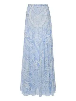 EMILIO PUCCI Pucci Printed Cotton Muslin Maxi Skirt