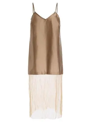 Chan Luu La Isla Taffeta And Mesh Slip Dress - Pink