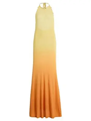 Christopher Esber La Isla Maxi Halter Dress - Orange