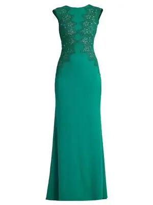 Tadashi Shoji Lace-detailed Maxi Dress - Green