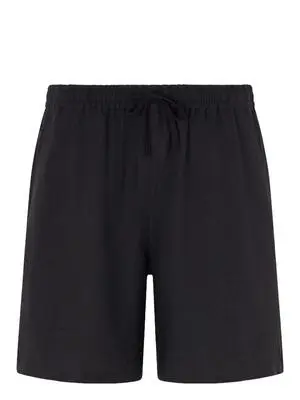 Aimé Leon Dore Straight-Leg Linen Drawstring Shorts Black
