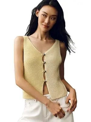 RITA ROW Lilith Cotton Sweater Tank Top - Yellow