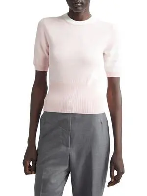 Thom Browne Hector Short Sleeve Sweater - Light Pink