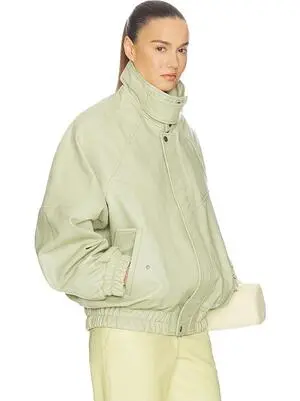 HELSA Oversized Leather Bomber - Mint