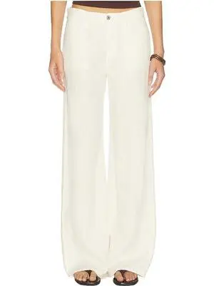 Citizens Of Humanity Nora Linen Trouser Leg Pants - Ivory