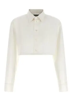Balenciaga Cotton Cropped Shirt - White