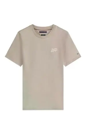 Tommy Hilfiger Short-sleeved Logo-print T-shirt - Neutrals