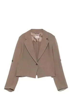 Marella Linen Cropped Jacket - Neutrals