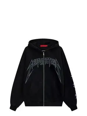 ACUPUNCTURE 1993 Graphic-print Zip-up Hoodie - Black