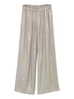 DIEGA Metallic Wide-leg Palazzo Pants - Silver