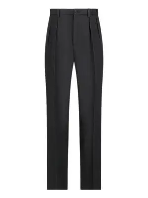 Tagliatore Pleated Linen Trousers - Black